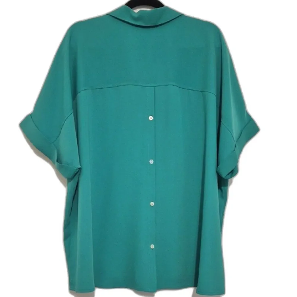 J. Jill | Tops | J Jill Wearever Collection Green Blouse 3x Roll Tab ...